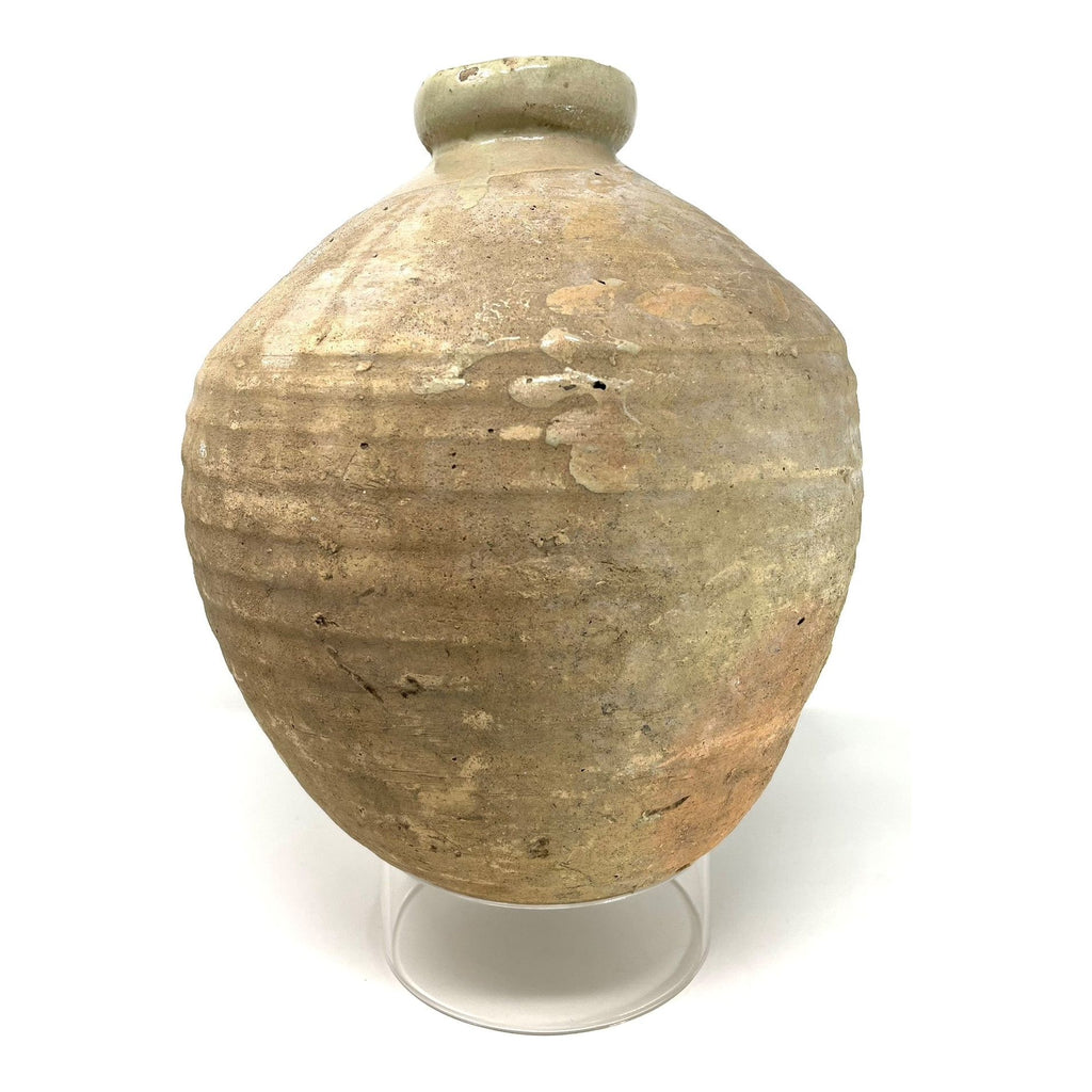 Spanish Colonial Earthenware "Olive" Jar with Ring - 10" Diam. X 12" H ...