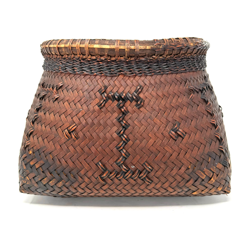 Transitional Philippine Basket with Woven Designs - 7.5" H X 10" Diam ...