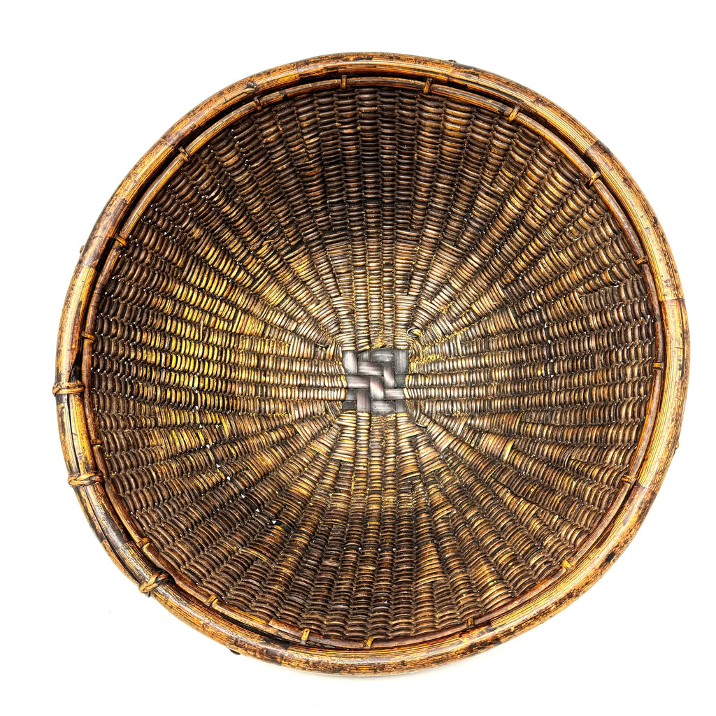 Large 1960s Labba Grain Basket from the Philippines - 17" Diam. X 8" H ...