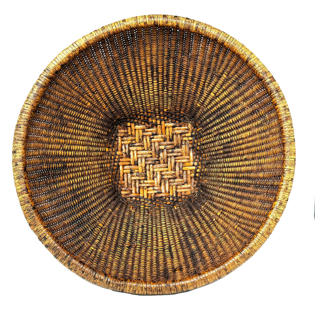 Large 1960s Labba Grain Basket from the Philippines - 19" Diam. X 8" H ...