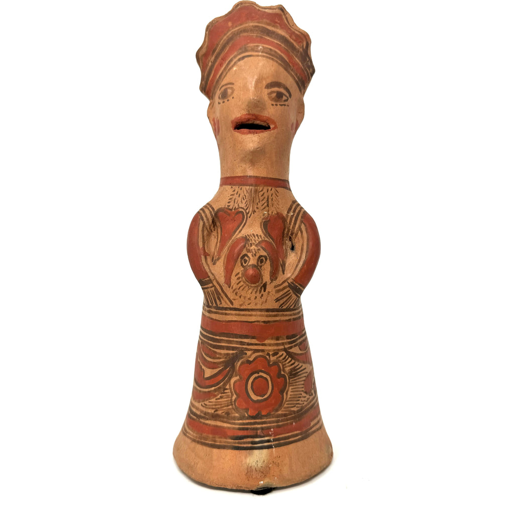 Female Nahua Figurine from Guerrero, Mexico - 9.3" H X 3.5" Diam. (#6 ...