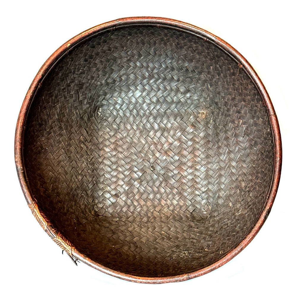 Large 1960s Labba Grain Basket from the Philippines - 22" Diam. X 9" H ...