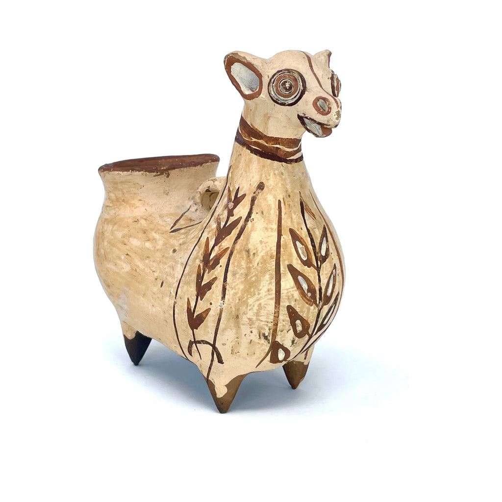 Vintage Folk Art Llama from Peru Measuring 7.5 Inches Tall by 7.5 Inch ...